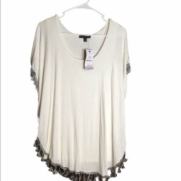 Signature Studio | Tops | Indie Folk Poncho Festival Wear White Poncho ...
